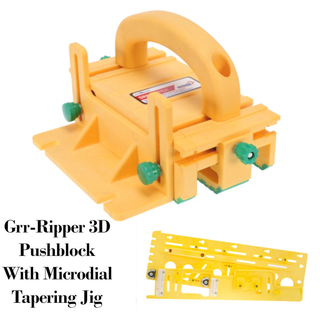 MICROJIG GRR-RIPPER GR-100+TJ-5000 Pushblock & Microdial Tapering Jig ...