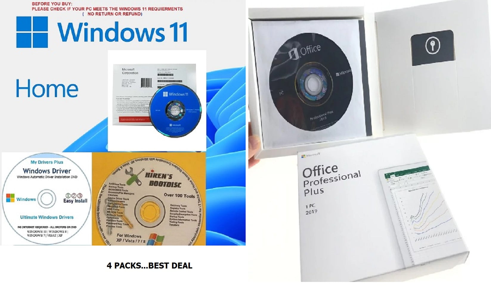 MICROSOFT OFFICE 2019 SEALED PACKAGE (DVD+KEY) WINDOW 11 HOME (DVD+KEY ...