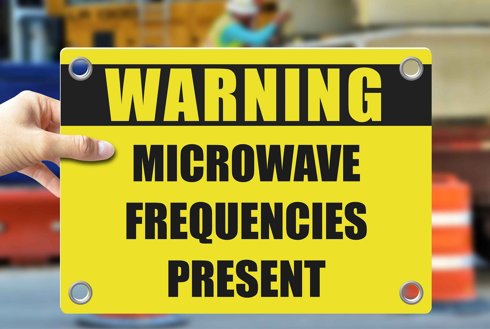 MICROWAVE FREQUENCIES PRESENT | Warning Notice Caution Danger 3mm PVC ...