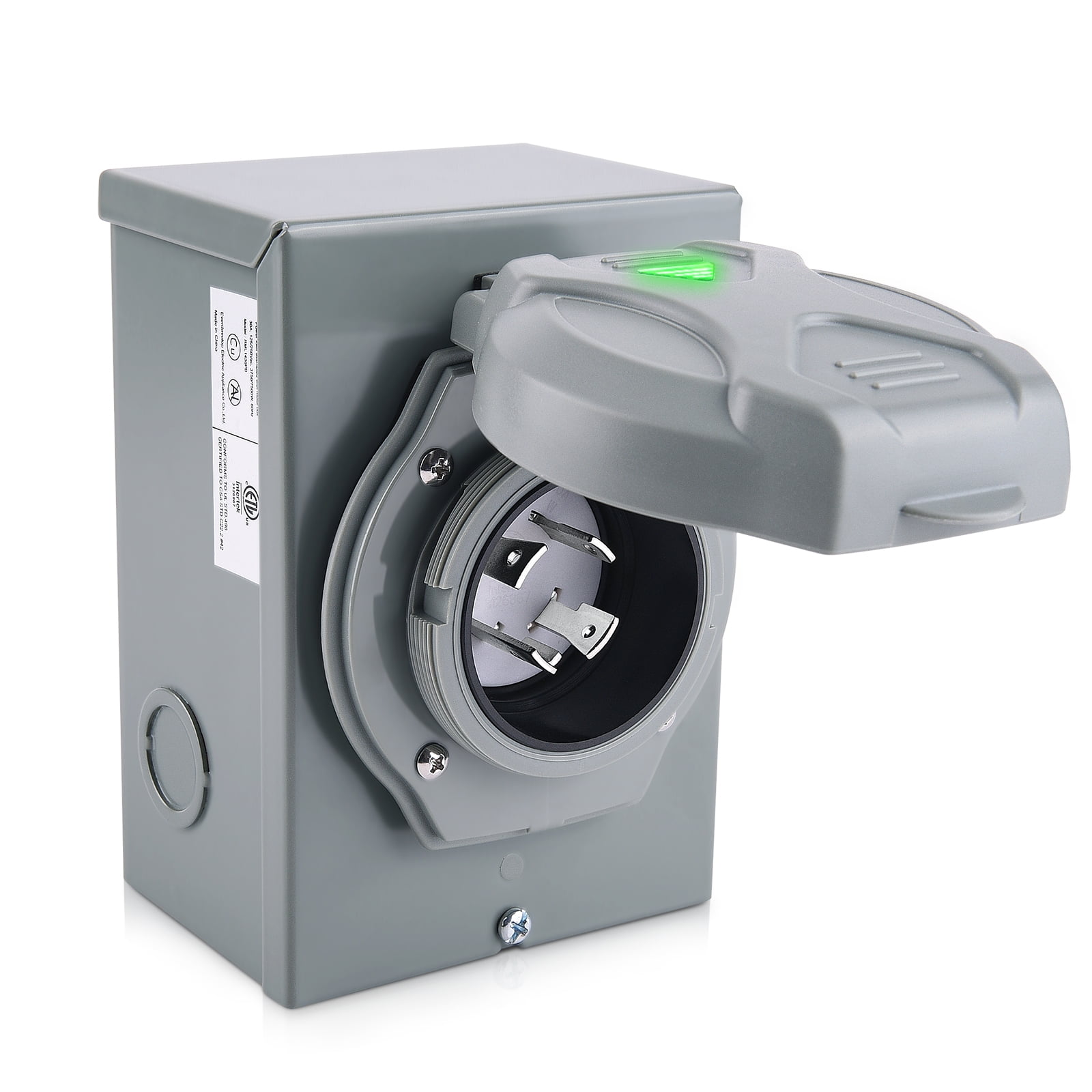 MICTUNING 30 Amp Generator Power Inlet Box Weatherproof, NEMA L14-30P ...