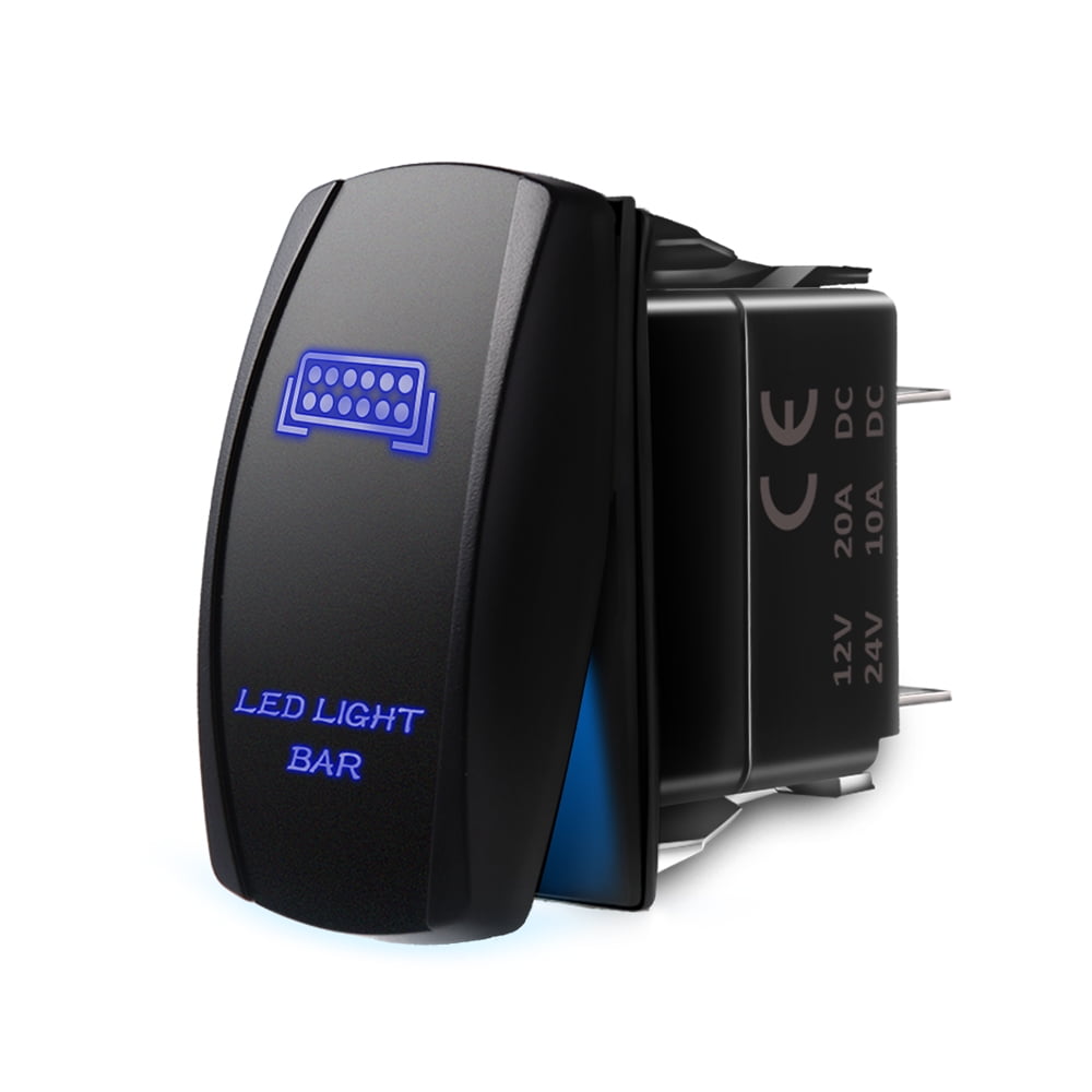 Mictuning 5pin LED Rocker Switch 12V 20A On/Off Button for Truck ...