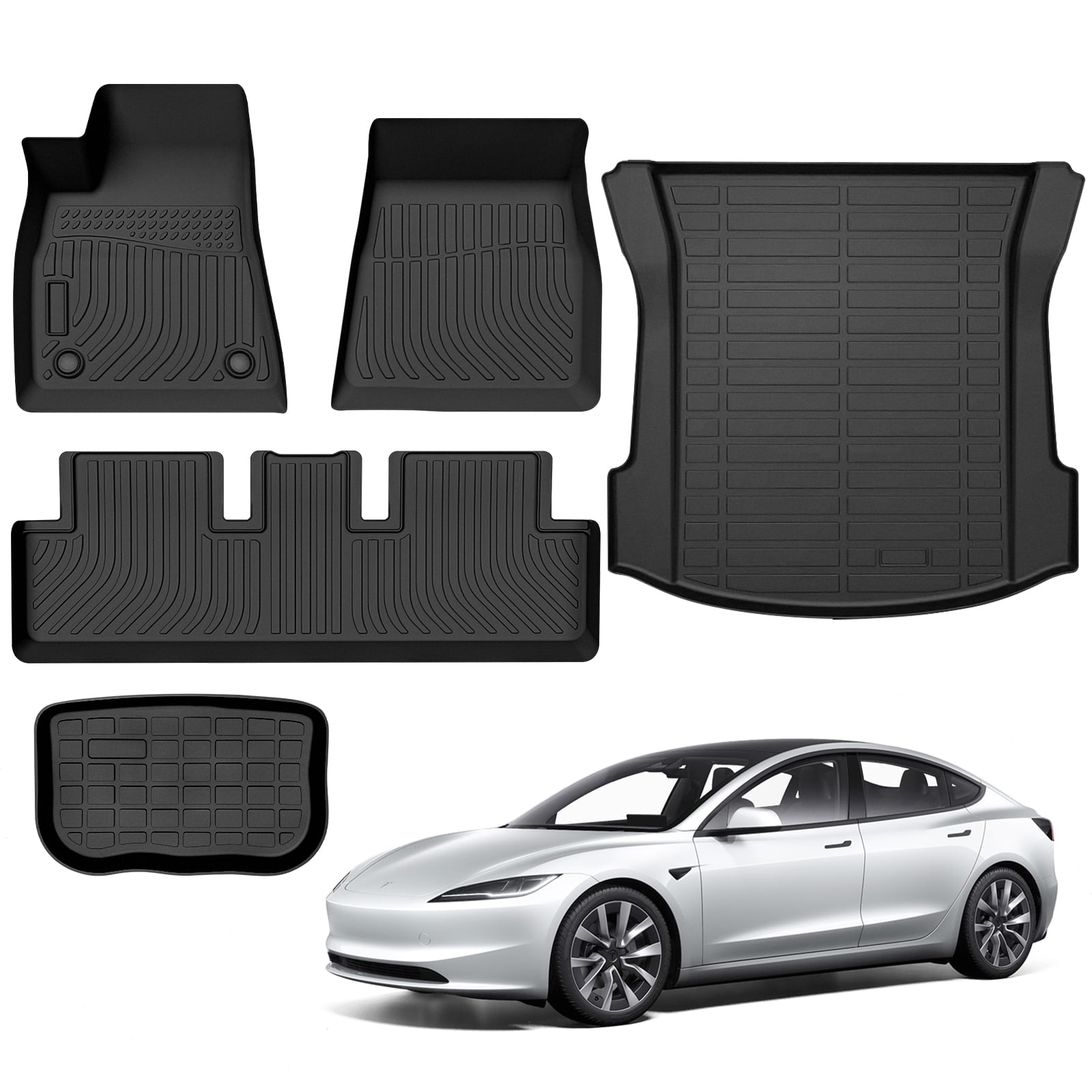 MICTUNING Floor Mats Compatible with Tesla Model 3 2017-2023, 1st, 2nd ...