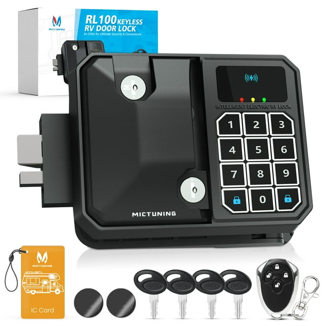 MICTUNING Keyless RV Door Lock, Trailer Entry Latch Bolt - Wireless Key ...