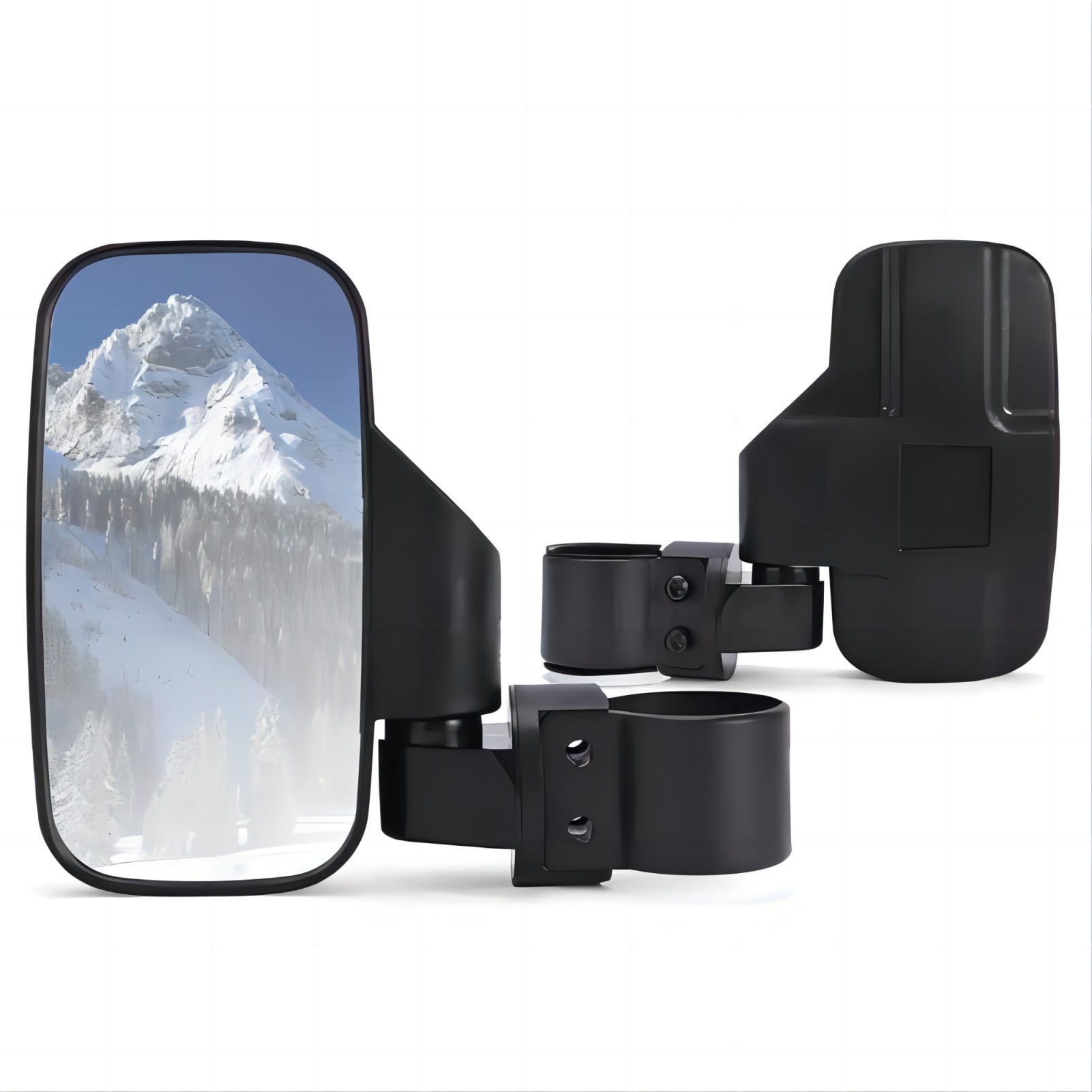 MICTUNING UTV Side View Mirror Set with Shock-proof Rubber Pad Rear ...