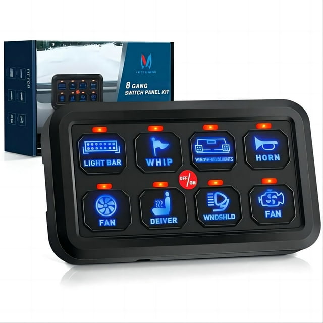 MICTUNING 8 Gang Automotive Marine Switch Panel Kit for Car, Truck ...