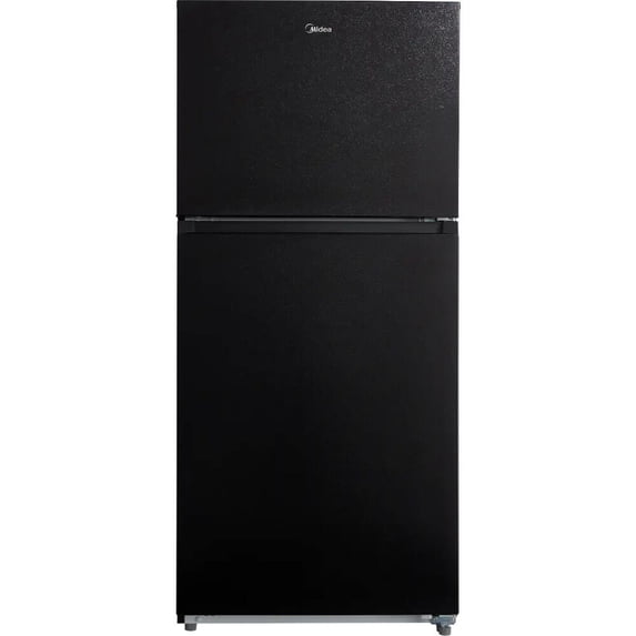 Midea MRT18D3BBB 18 Cf Top Mount Refrigerator Glass Shelves Ice Maker ...