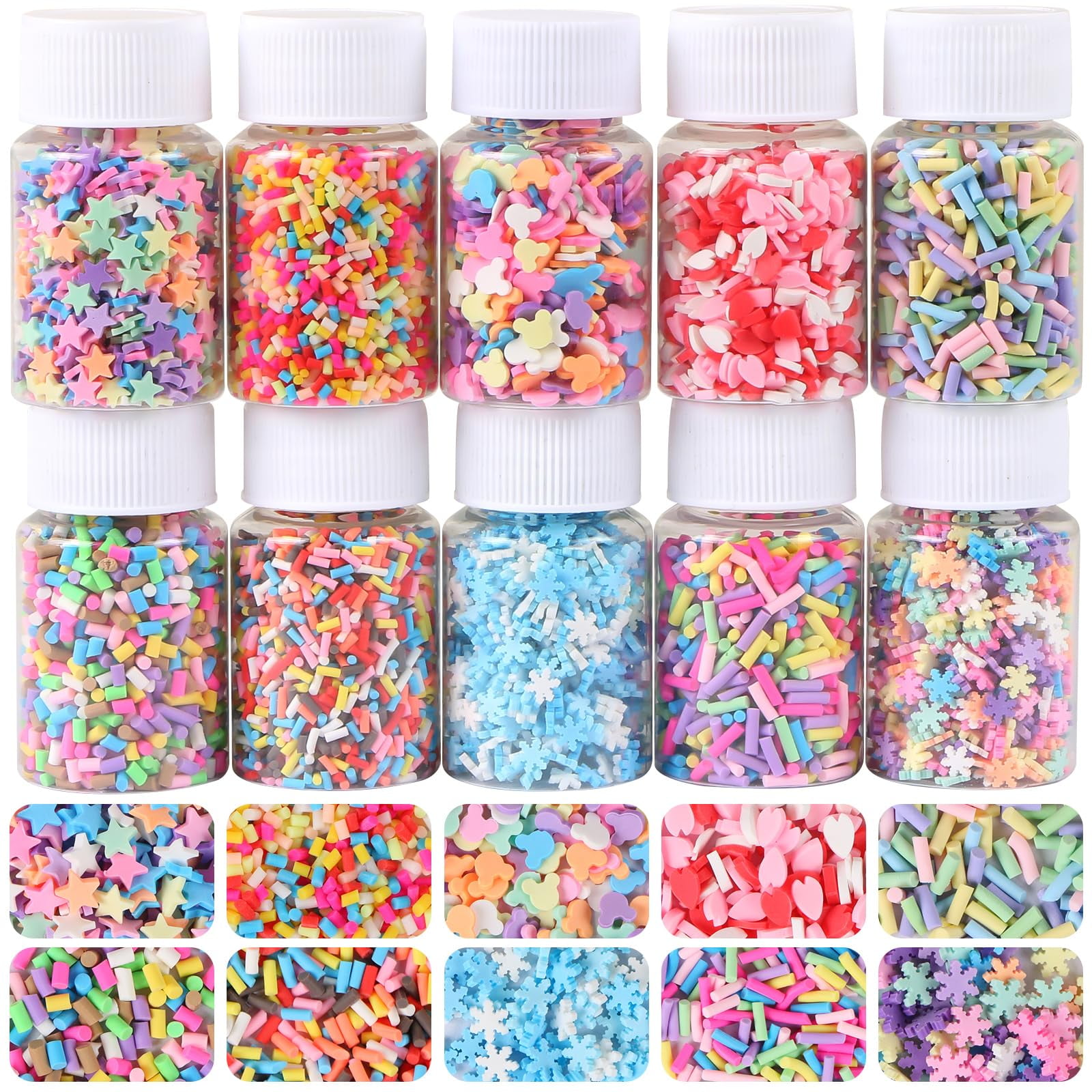 MIDELONG Fake Sprinkles Polymer Sprinkles, 10 Mixed Colors Clay ...