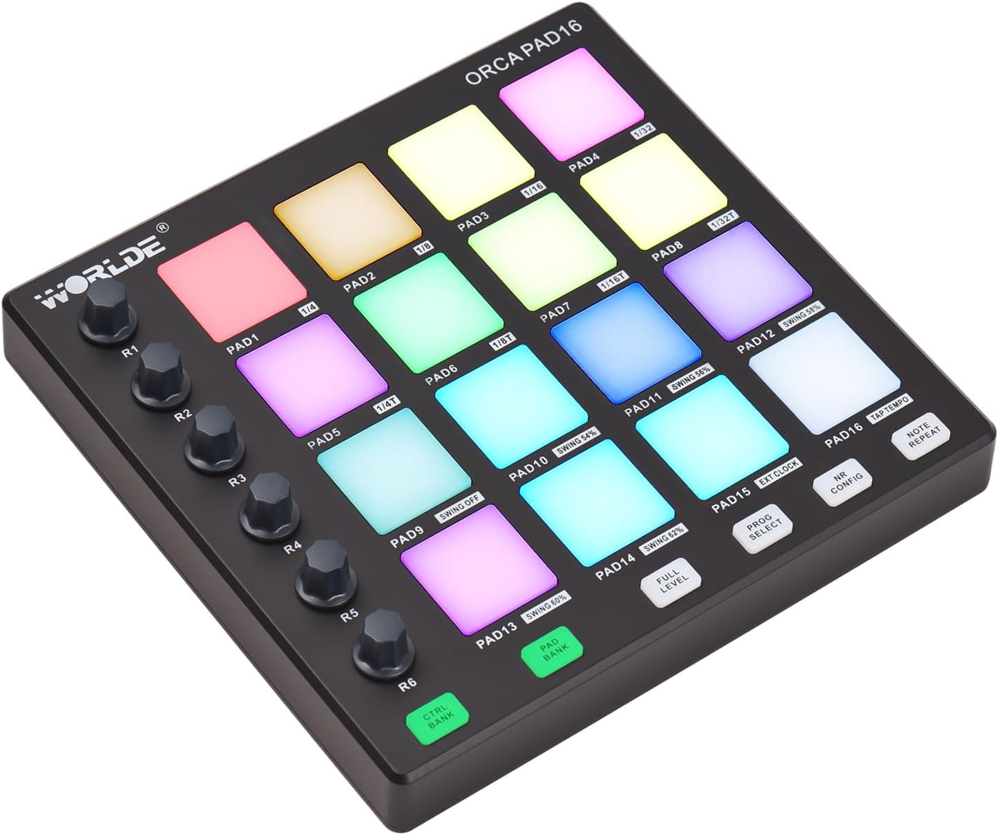 MIDI Controller Beat Maker Machine 6 Assignable Knobs Note Repeat Full ...