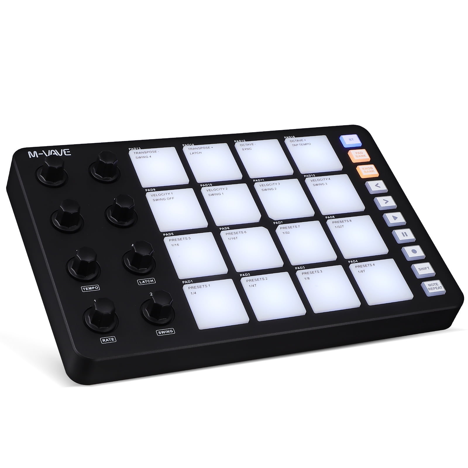 MIDI Controller Strike Pad Midi Drum Pad RGB Backlight MIDI Keyboard BT ...