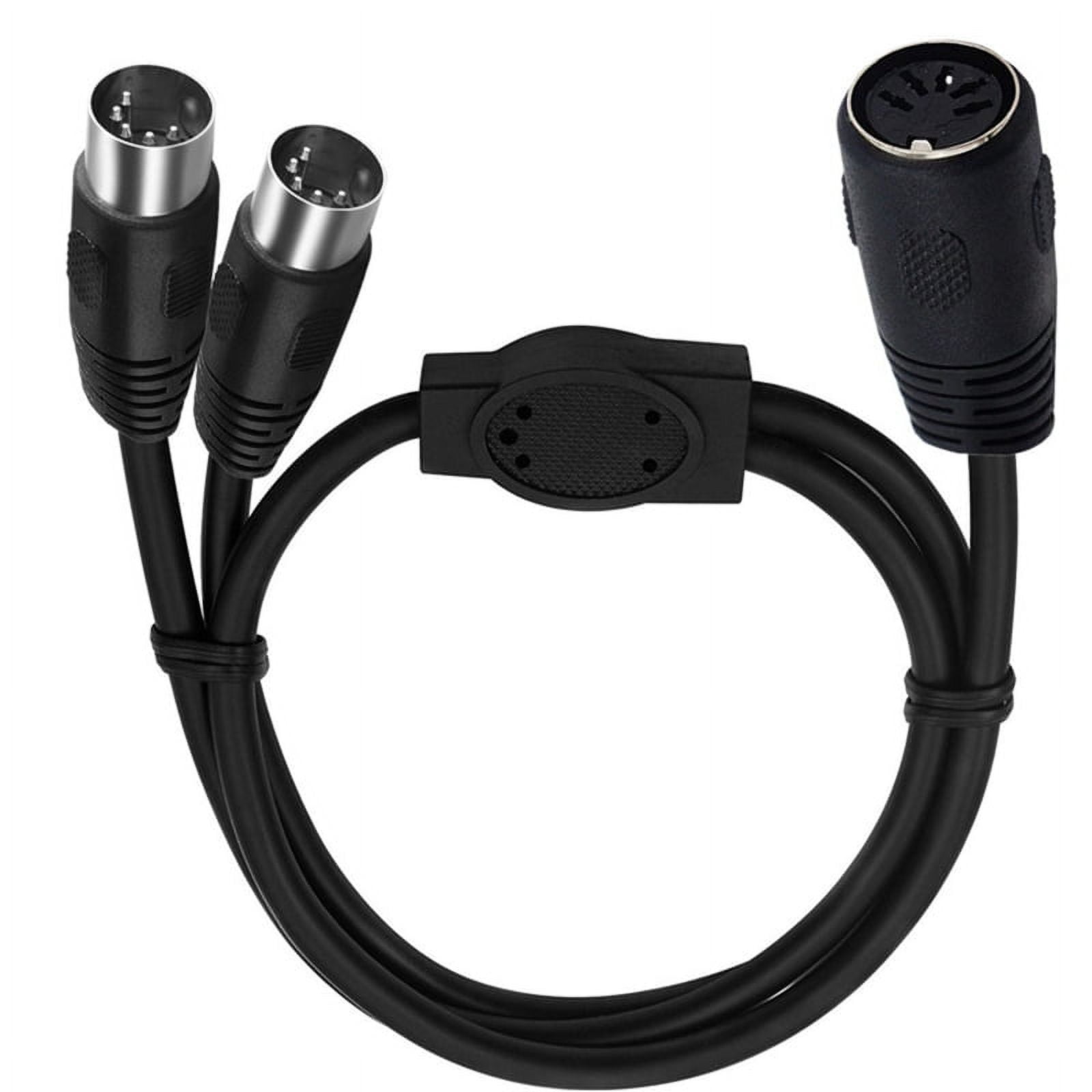 MIDI DIN 5-Pin Splitter Y Adapter Cable, Din 5Pin Male to Dual 2 Female Audio Extension Cable ...