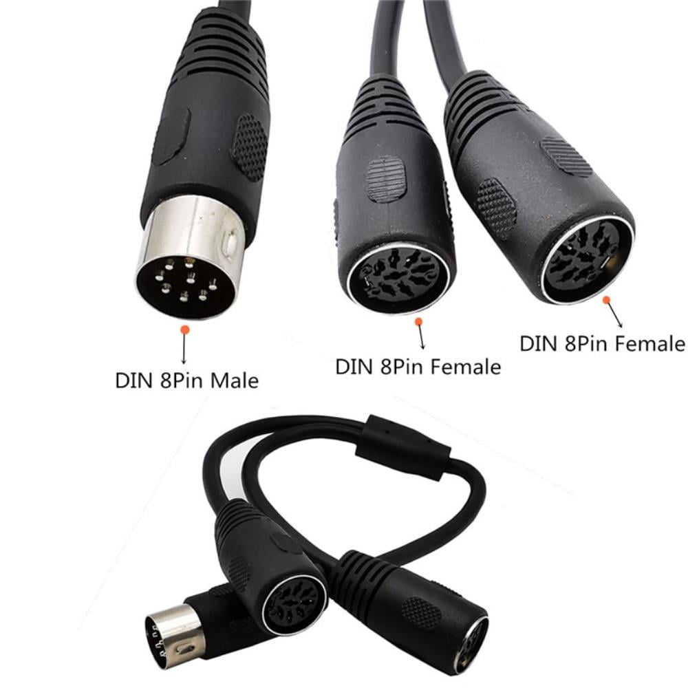 MIDI DIN 8-Pin Splitter Y cable Adapter 8-Pin male to 2 female cable 0 ...