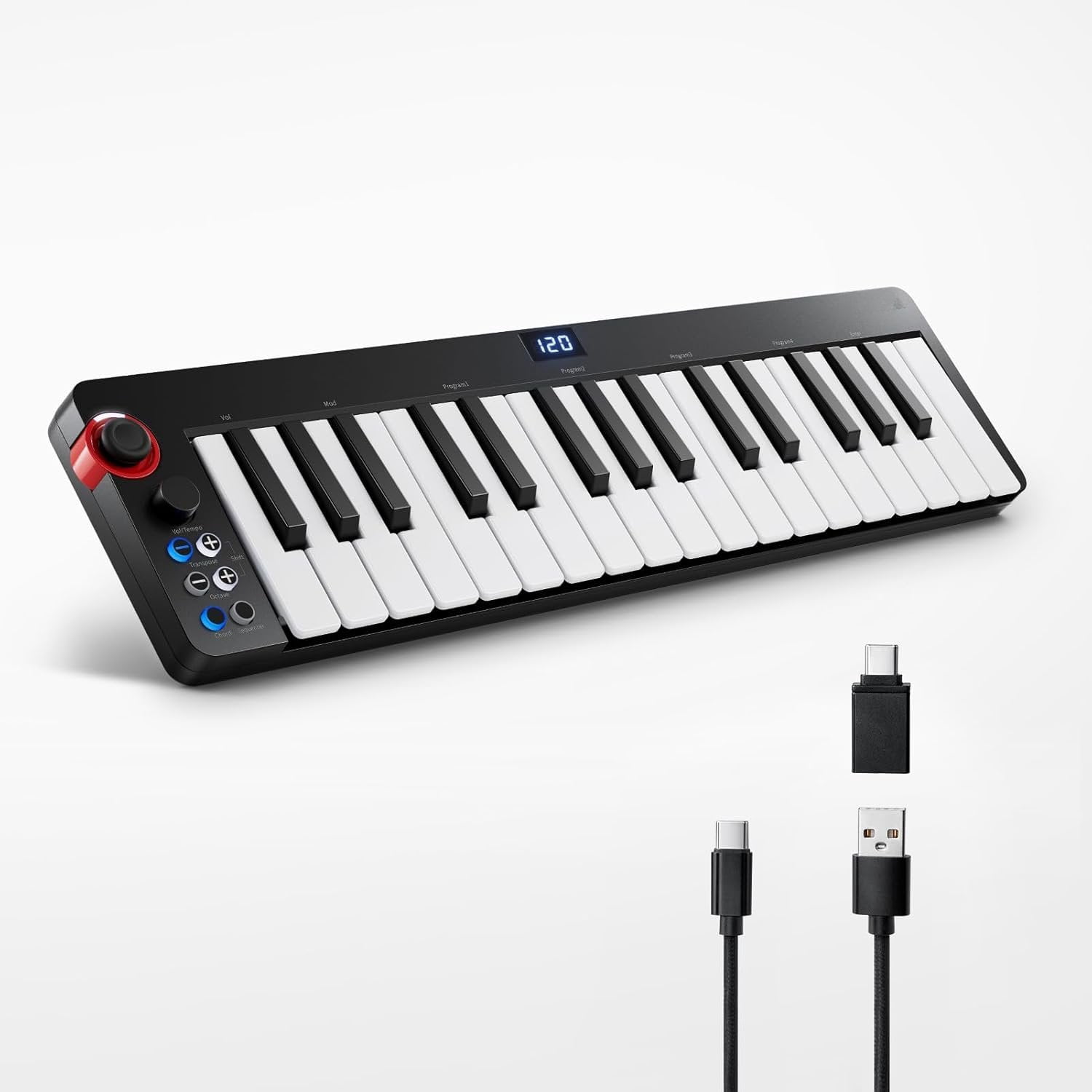 MIDI Keyboard Controller MINI 32-Key, N-32 with Screen, Sequencer, Chord, Bend Sound Effects By ...