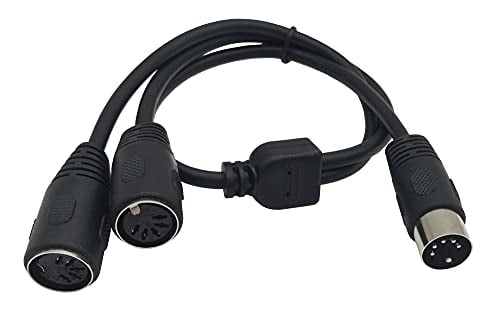 MIDI Sync Breakout Cable, DIN 5-Pin Plug 1 Male to 2 Dula Female ...