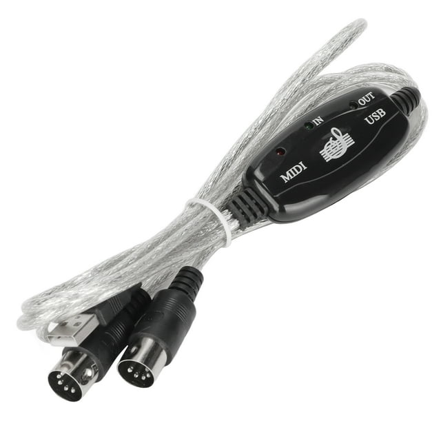 MIDI to USB Cable Approx 2.2yd Long 16 Channels USB PC Interface LED ...