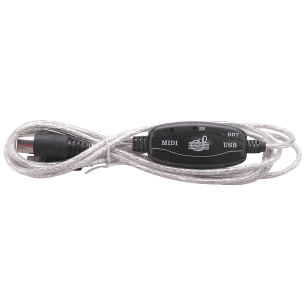 MIDI to USB Cable Converter Connector PC to Synthesizer Music Keyboard ...