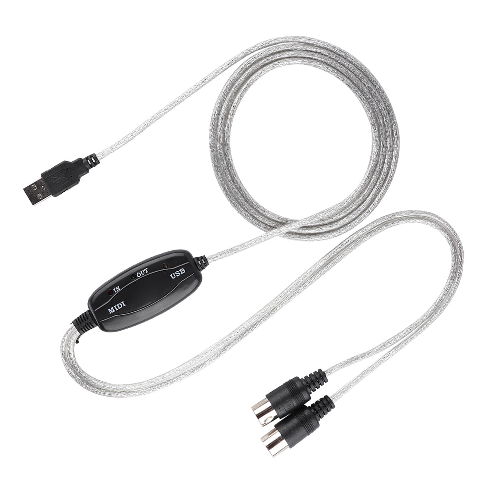 MIDI to USB Cable Converter MIDI Interface Adapter Cord Keyboard Music ...