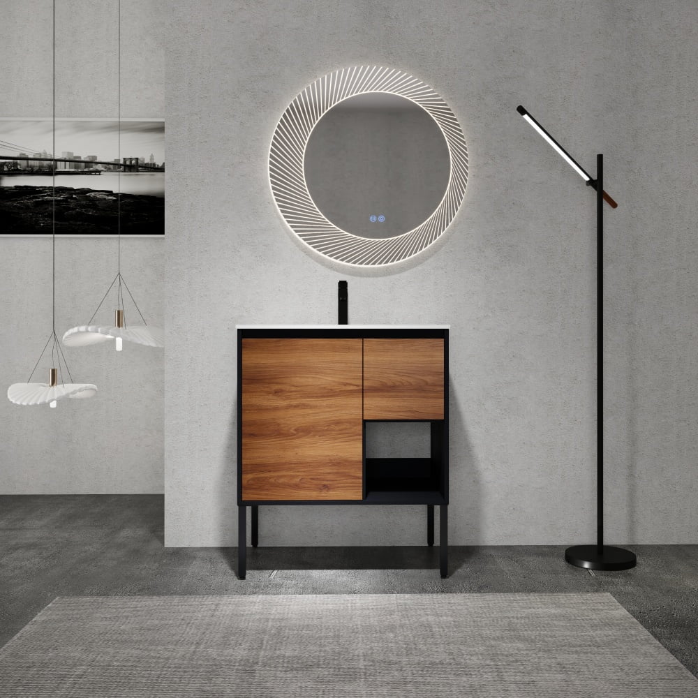 MIDODO 30 Inch Freestanding Bathroom Vanity with Sink, Modern Vanity ...
