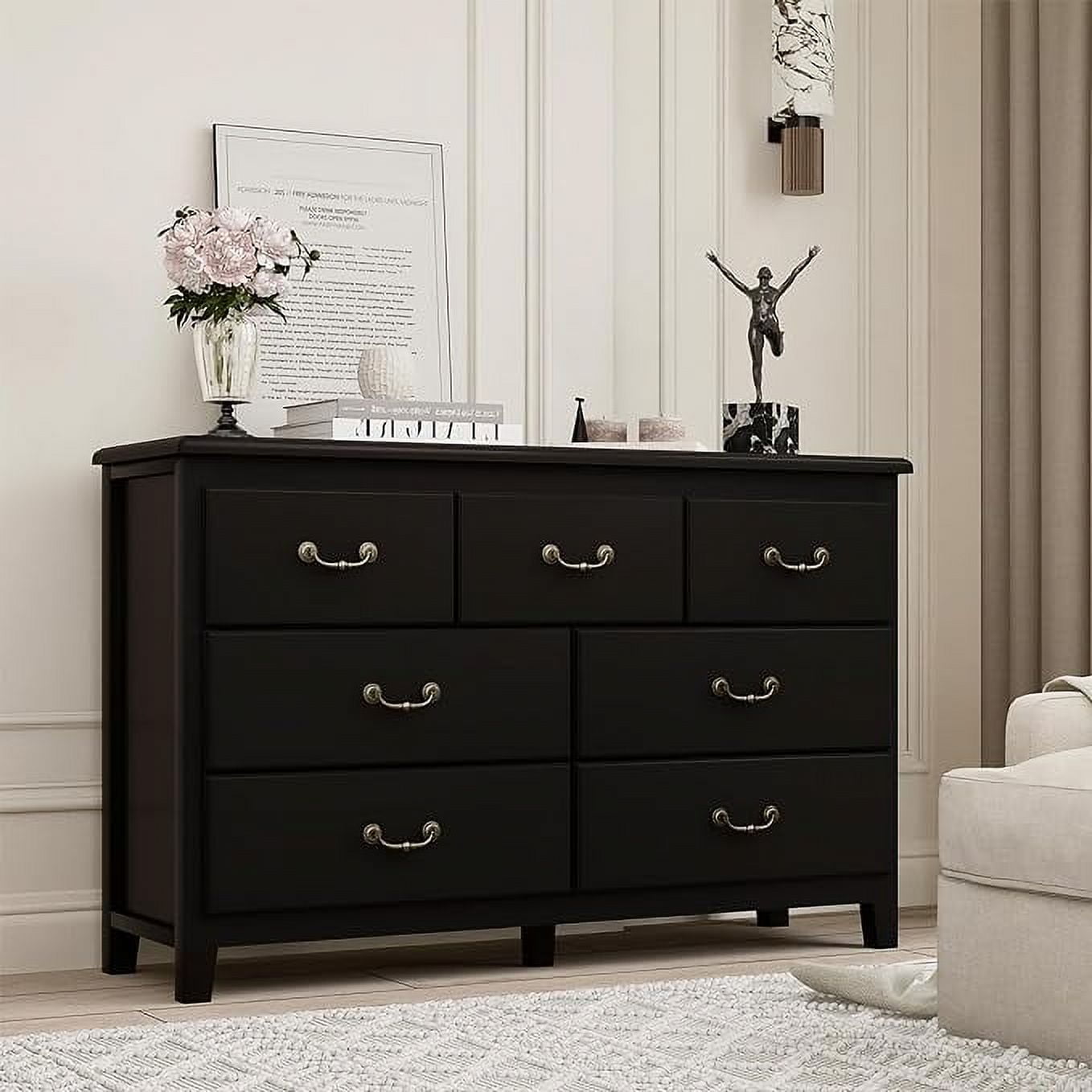 MIDODO 7 Drawer Dresser for Bedroom, Antique Double Dresser & Chest of ...