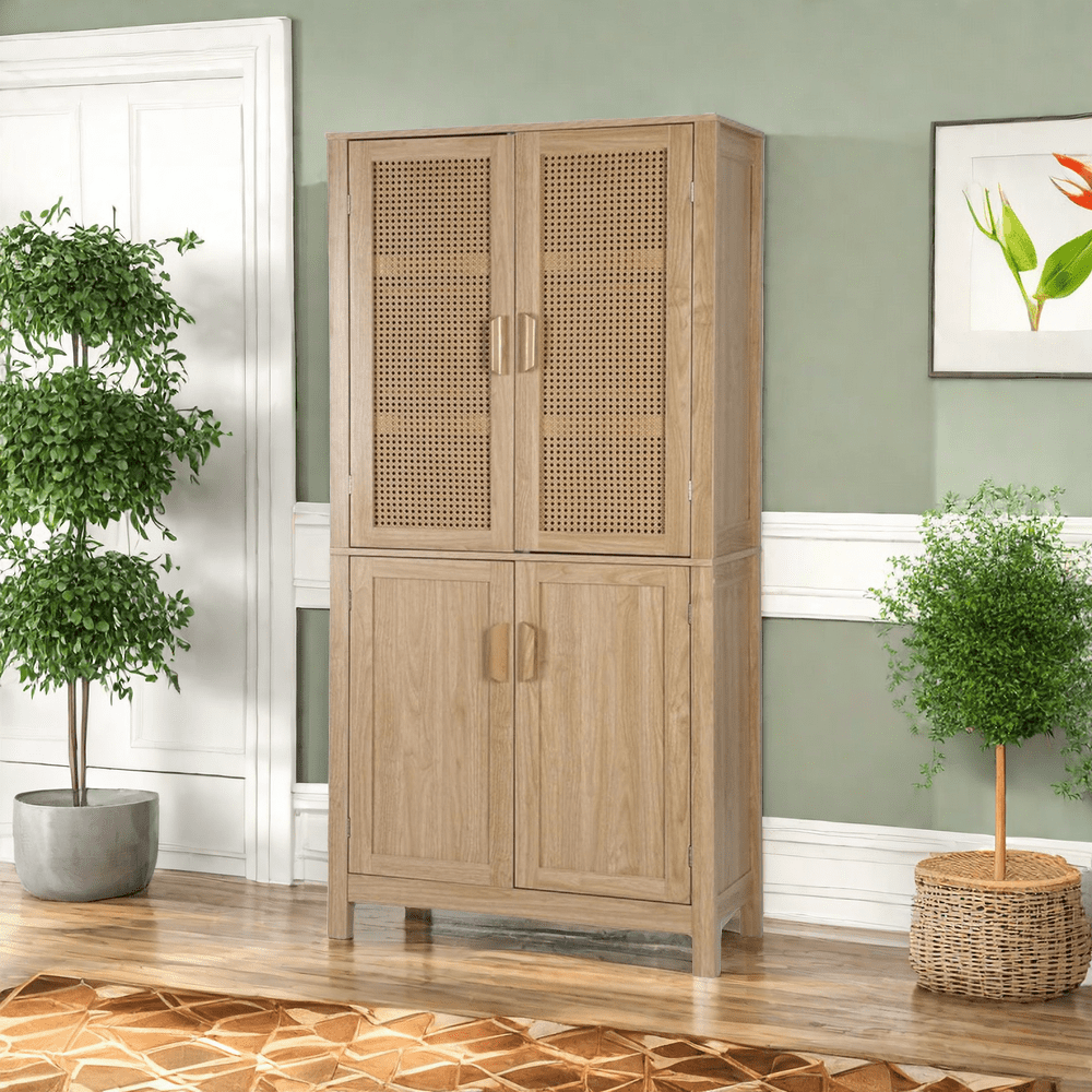 MIDODO 71" Tall Kitchen Pantry Storage Cabinet, Freestanding Cupboard ...