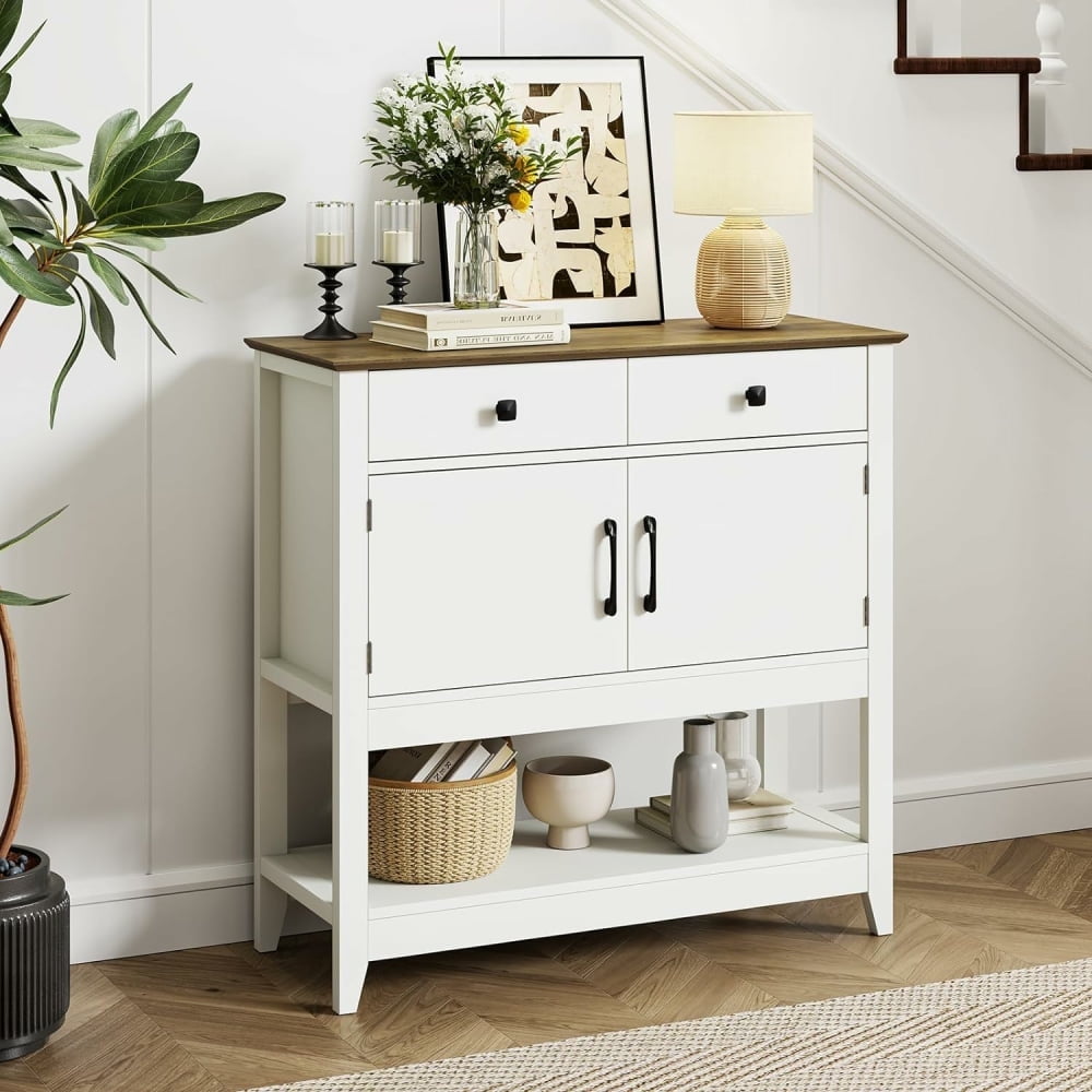 MIDODO Coffee Bar Cabinet, Wooden Console Table Sofa Table, Entryway ...