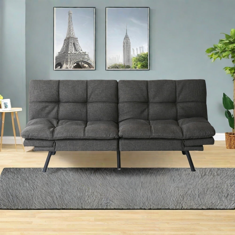MIDODO Futon Sofa Bed, Convertible Couch Bed with Adjustable Backrests ...