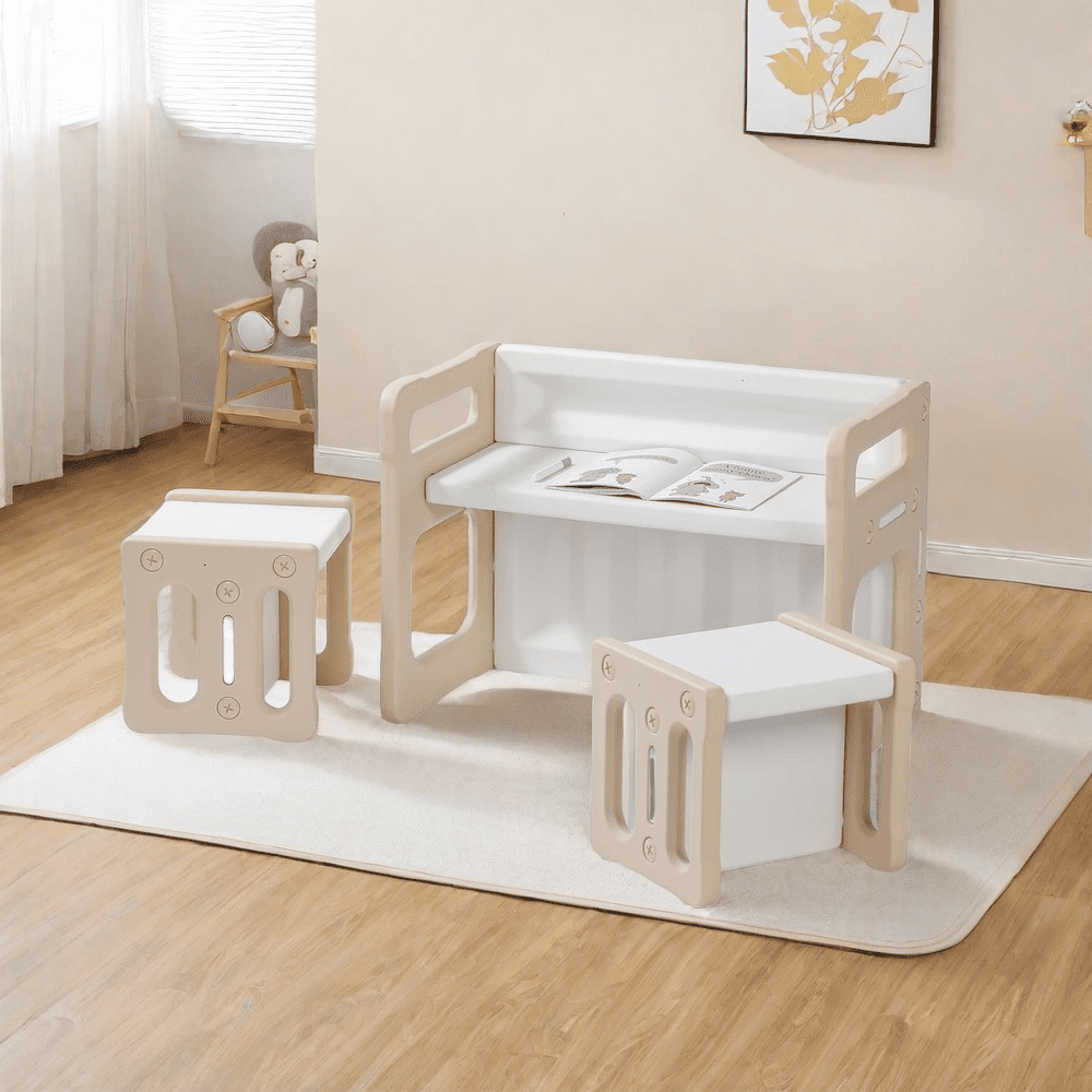MIDODO Kids Table and 2 Chairs Set, Montessori Weaning Table and Chairs ...