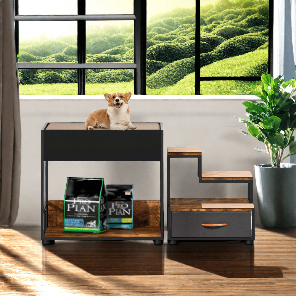 MIDODO Pet Window Perch with Stairs, 3-tier Wood Super Large Pet Bunk ...