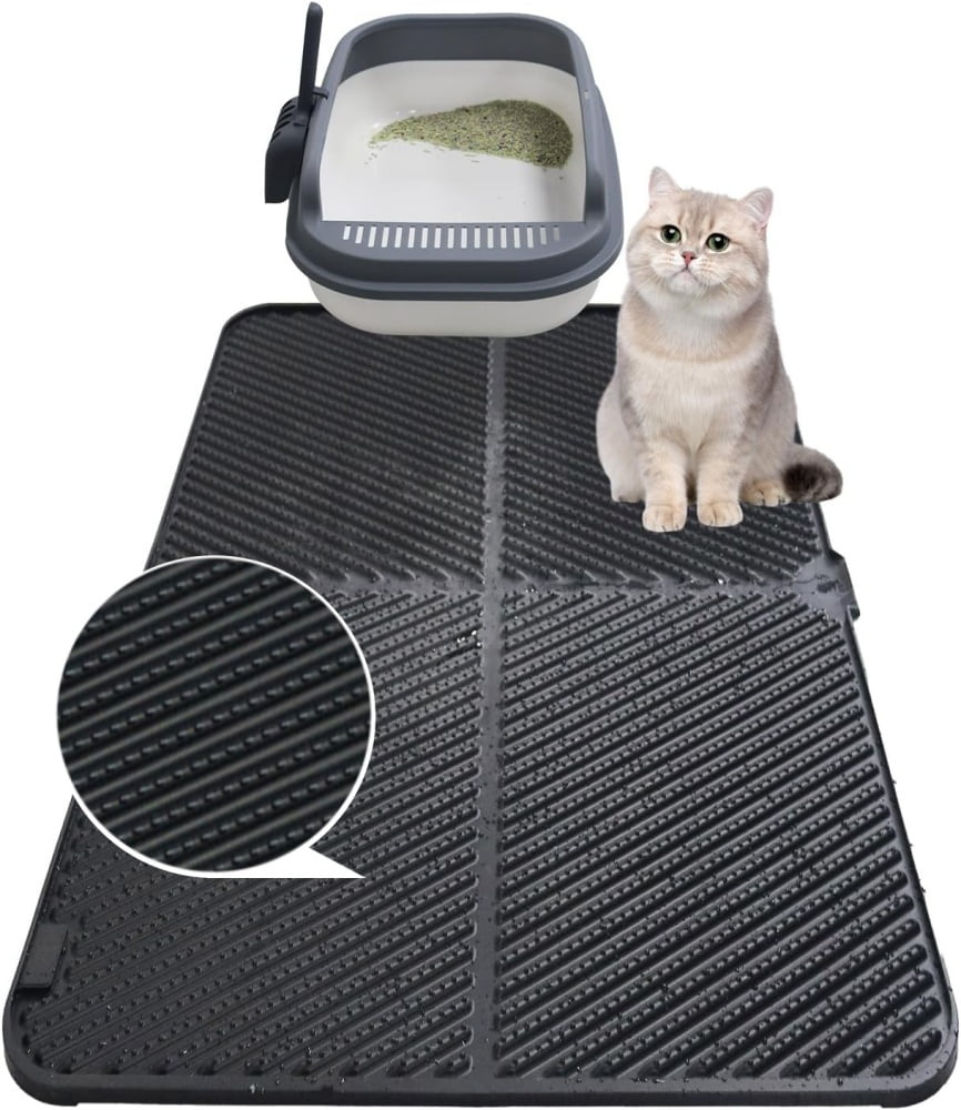 MIDODO Silicone Cat Litter Mat, Extra Waterproof Large Litter Trapping ...