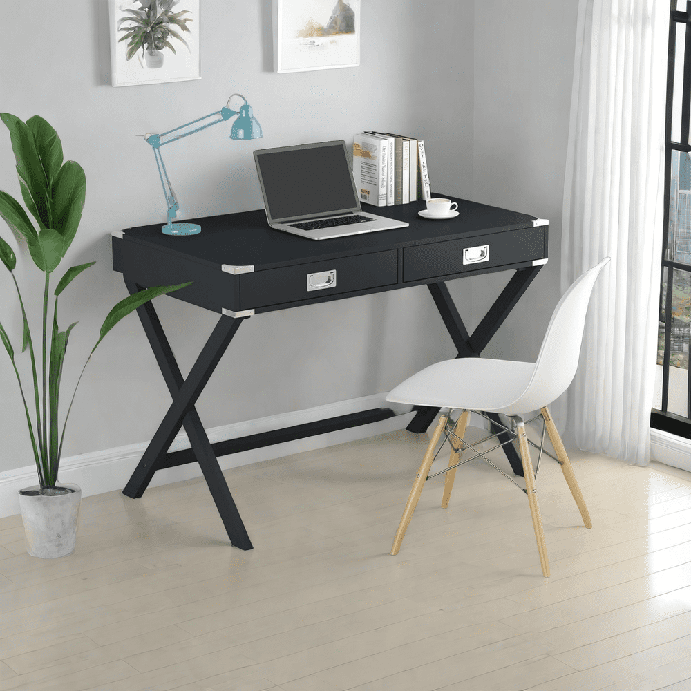 MIDODO Small Computer Desk with Drawer, 42" Modern Writing Desk Solid ...
