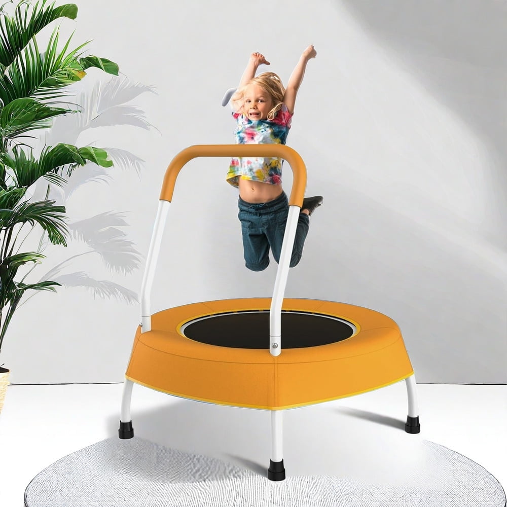 MIDODO Trampoline for Kids, 27.5 in Toddler Trampoline with Foam Handle ...