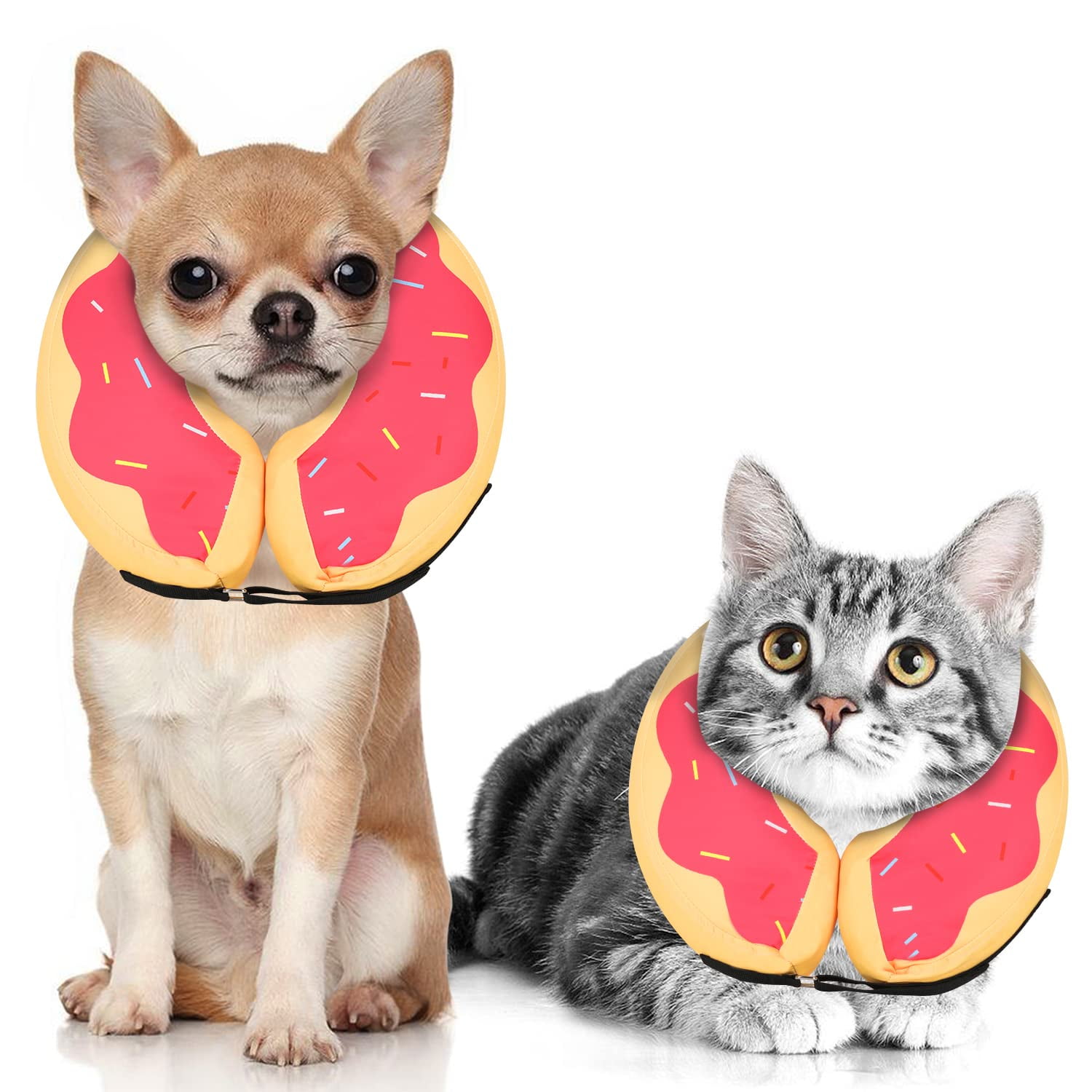 MIDOG Inflatable Dog Donut Collar, Adjustable Recovery Neck Brace for ...