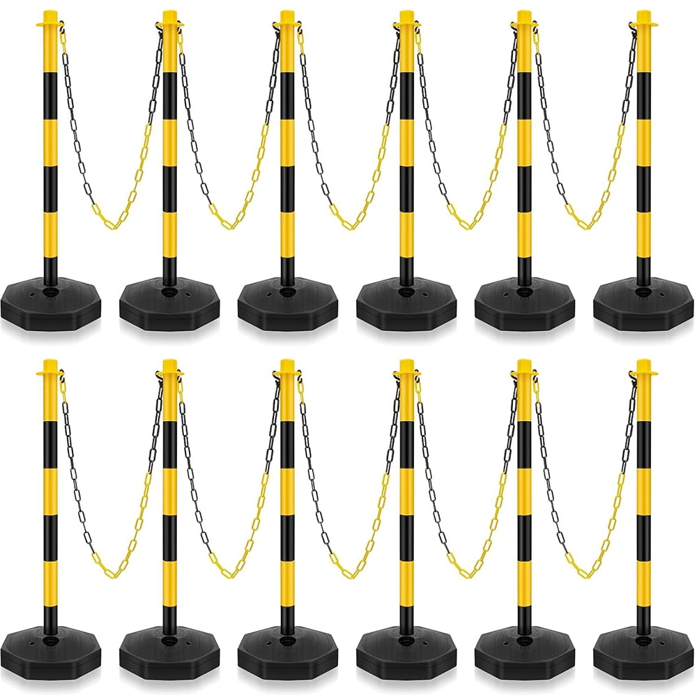 MIDOQIN 12 Pack Delineator Post with Base, Portable Traffic Delineator ...
