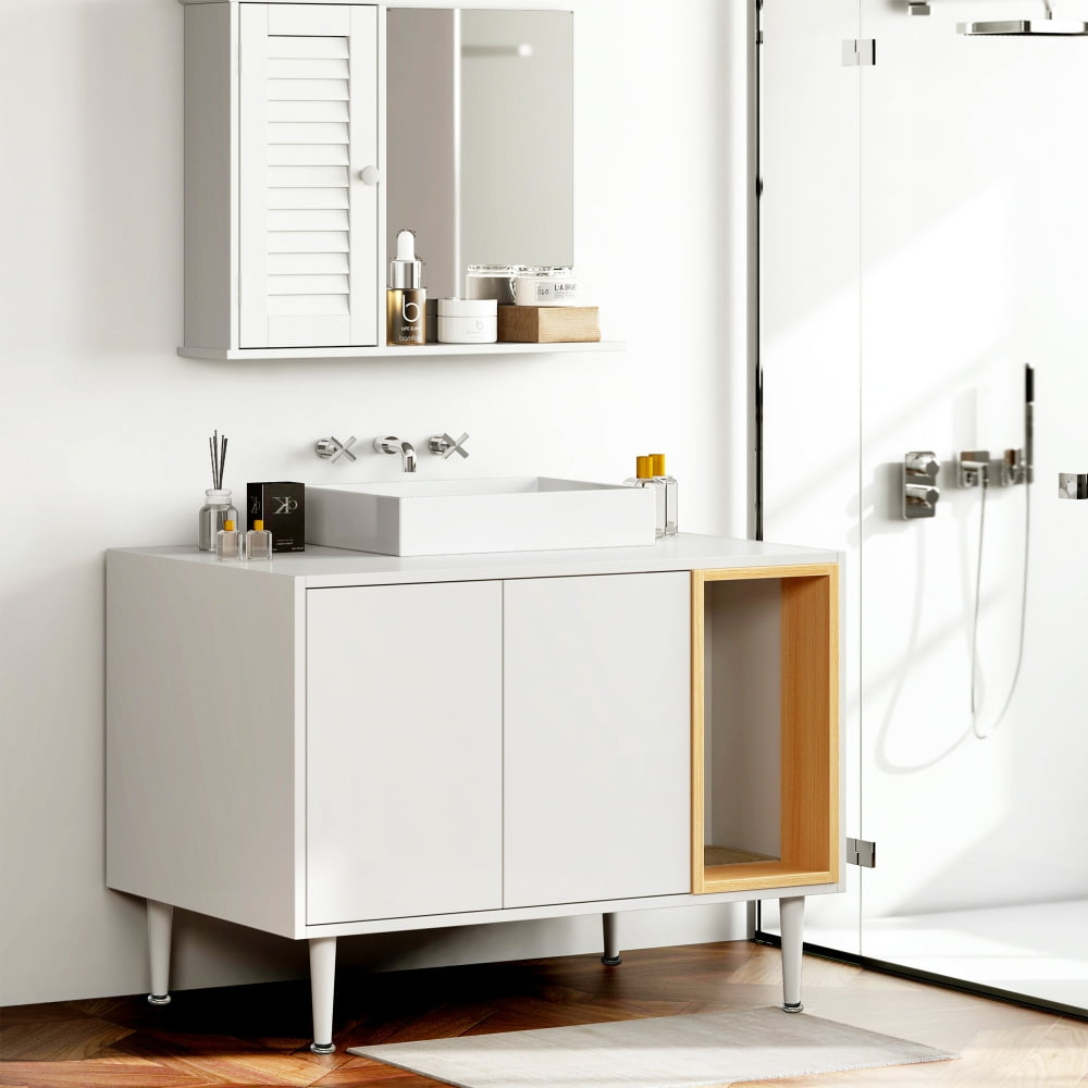 MIDOQIN 2 in 1 Bathroom Vanity & Cat Litter Box Enclosure, Bathroom ...