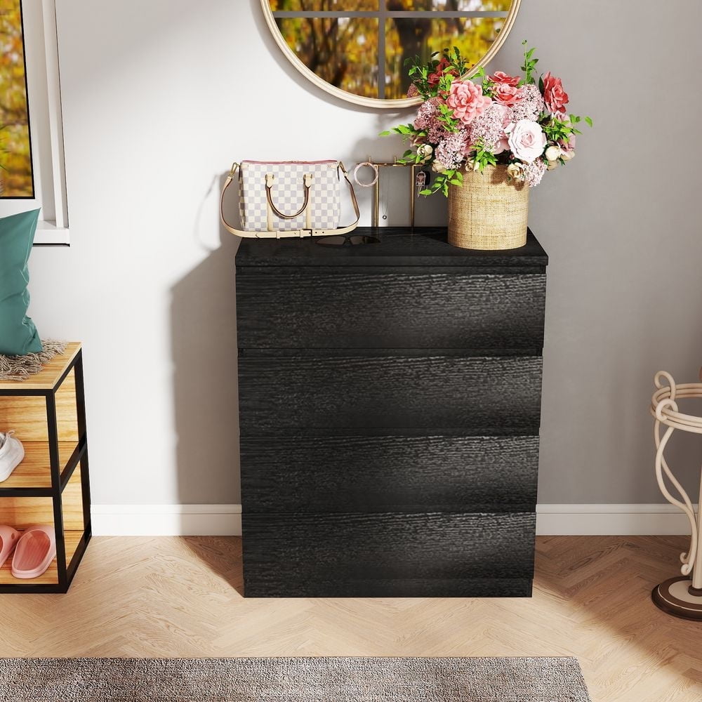 MIDOQIN 4 Drawer Dresser for Bedroom, Modern Large Wooden Chest of ...
