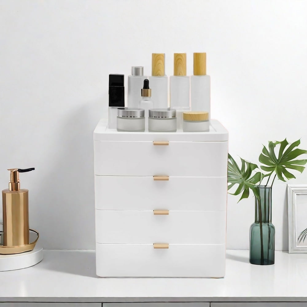 MIDOQIN Desk Organizer with 4 Drawer, Wood Desktop Storage Box ...