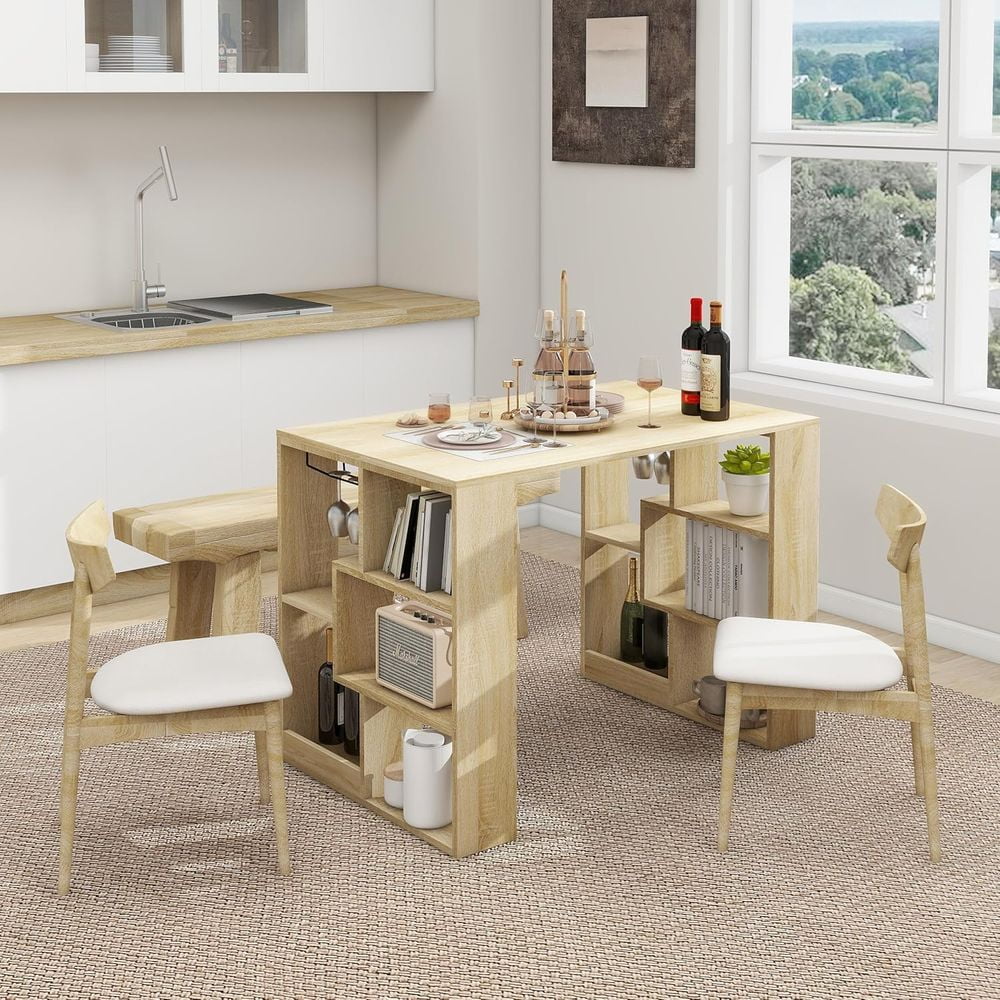 MIDOQIN Dining Table for 2 - 4 People, 41” Wooden Small Rectangle ...