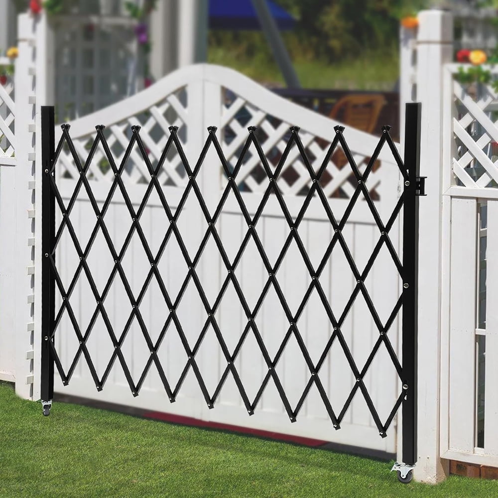 MIDOQIN Expandable Barricade Gate, Steel Accordion Security Gate Single ...