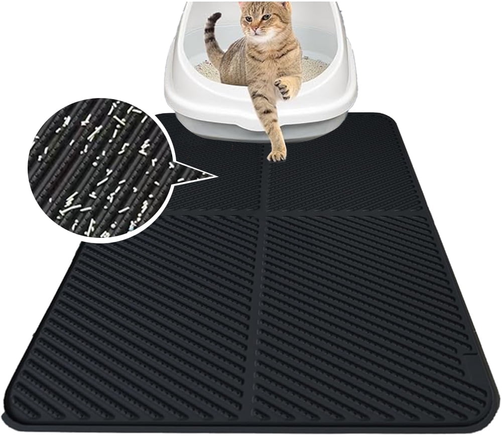 MIDOQIN Silicone Cat Litter Mat, Waterproof Extra Large Litter Trapping ...