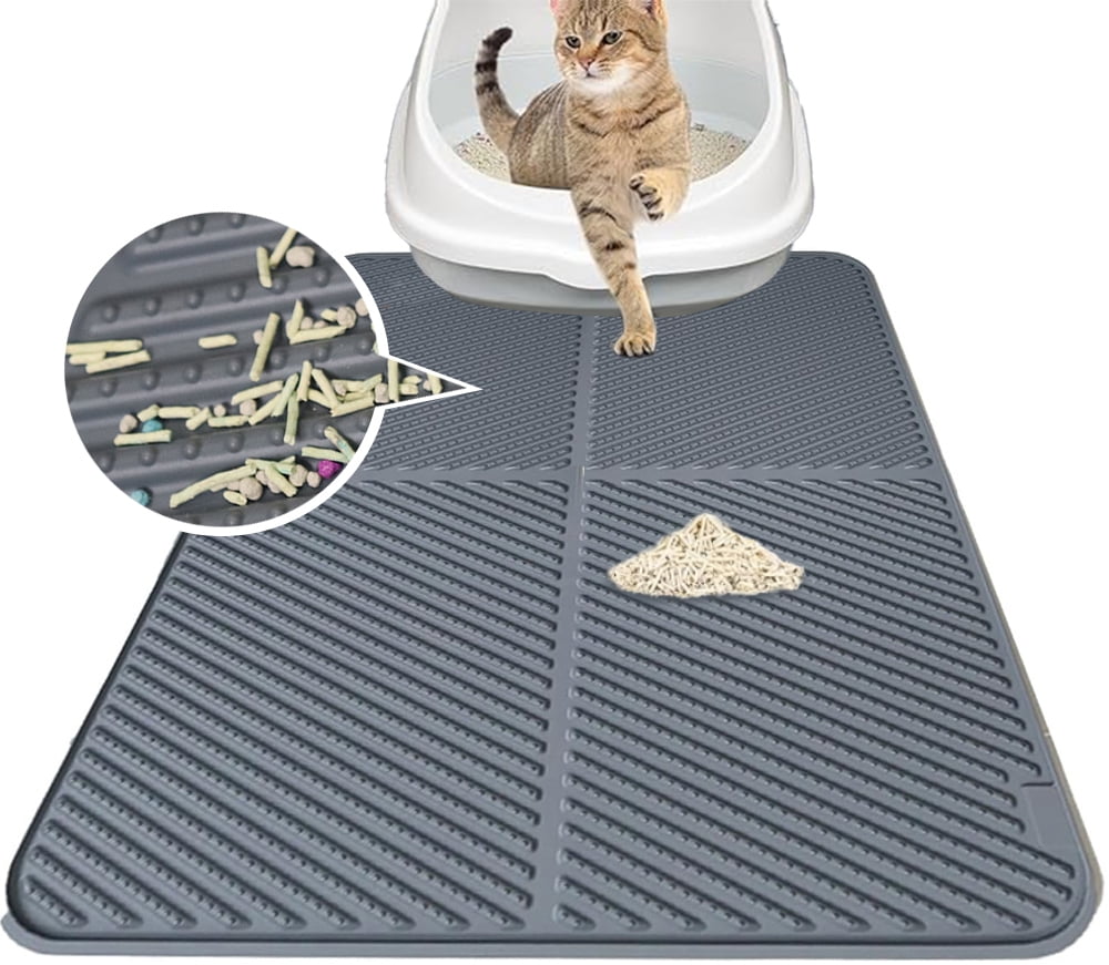 MIDOQIN Silicone Cat Litter Mat, Waterproof Extra Large Litter Trapping ...