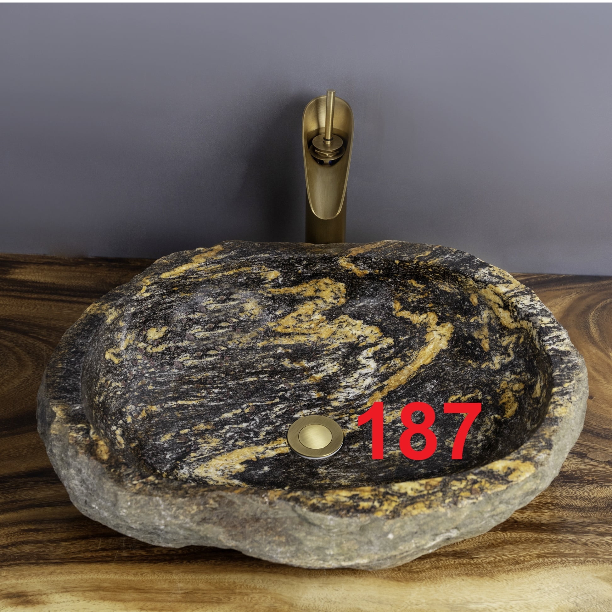 MIDUSO 100% Handcrafted Irregular River Stone Vessel Sink, Stone Vessel ...