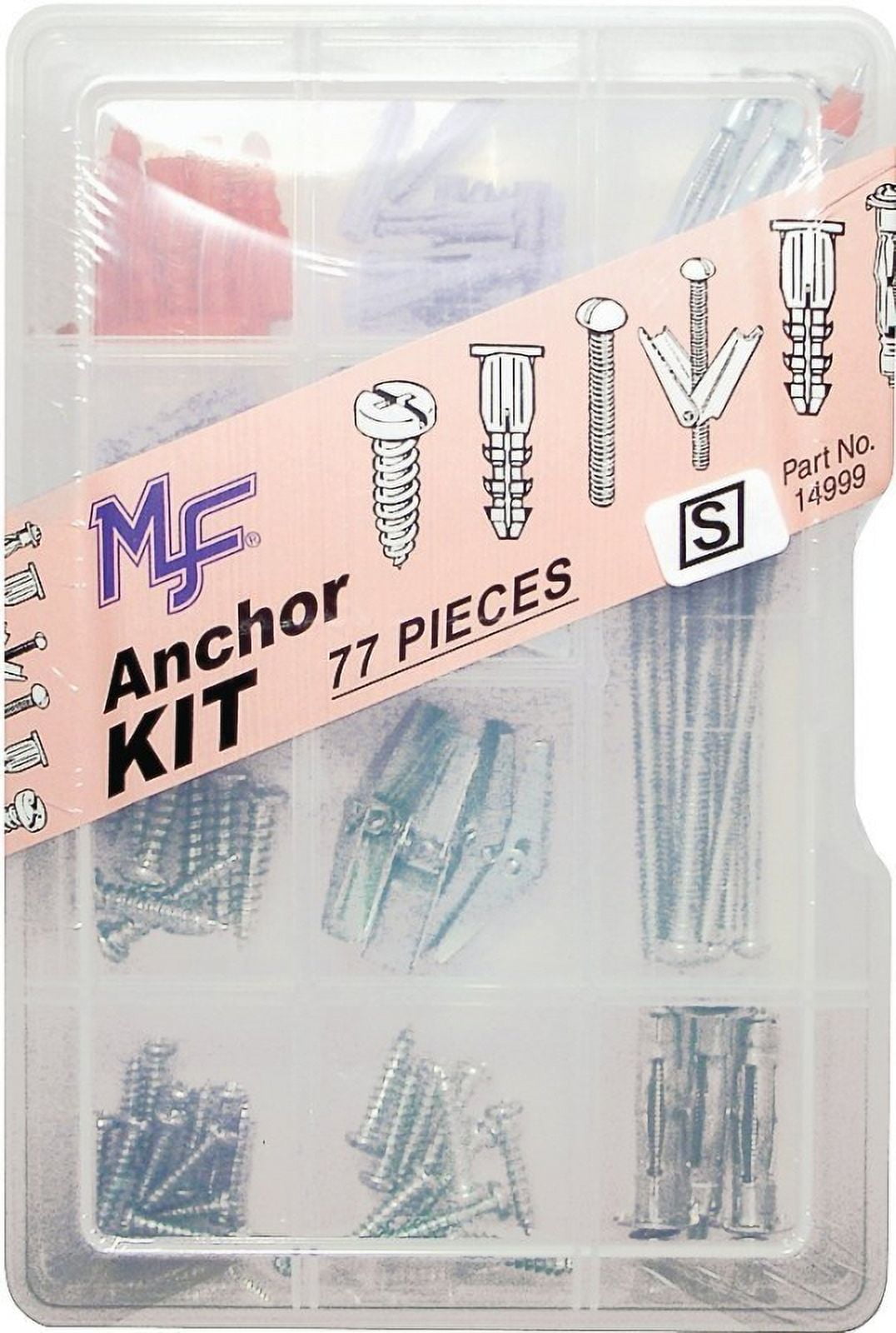 MIDWEST FASTENER 14999 Anchor Kit, Plastic, Textured, 77-Piece ...