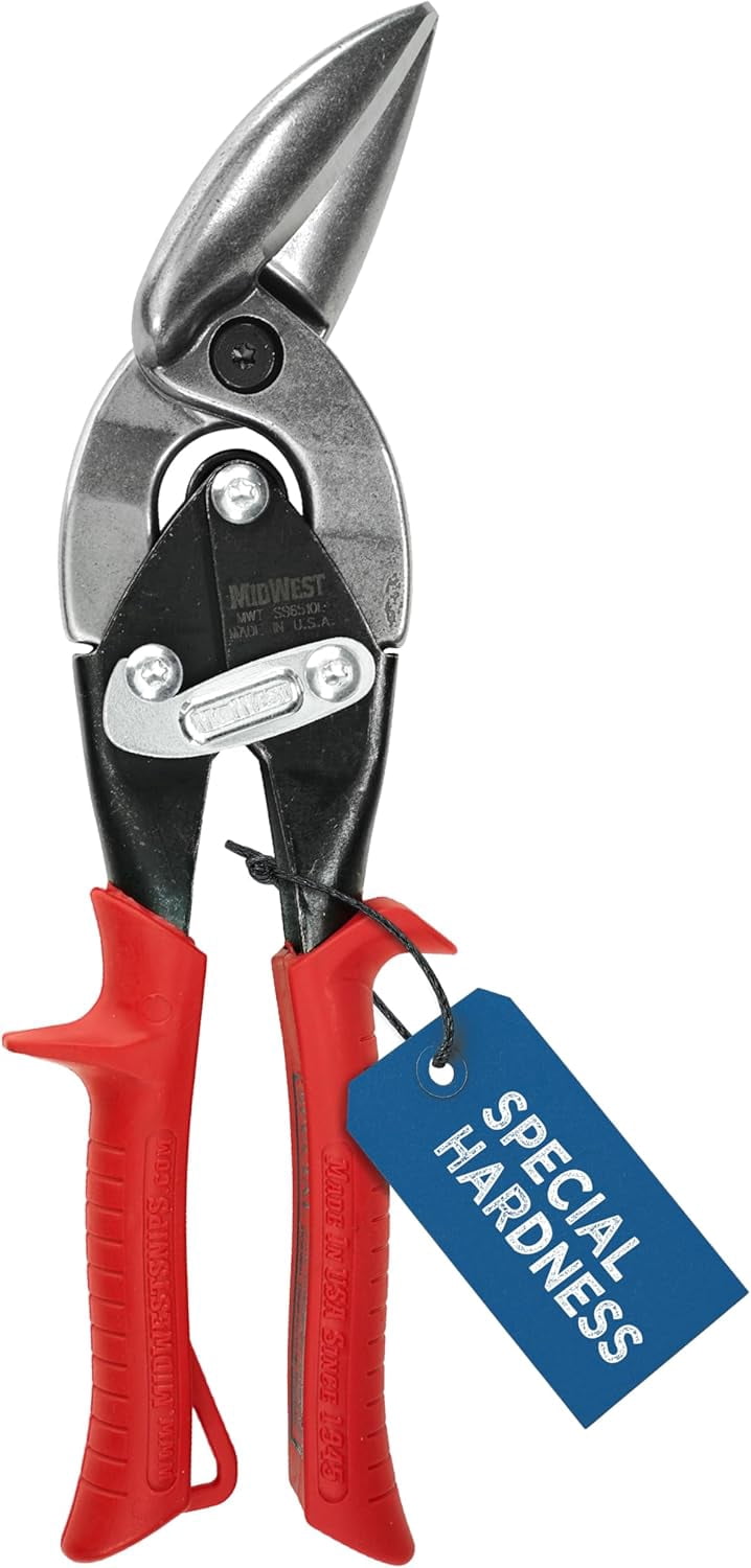 MIDWEST Special Hardness Aviation Snip - Left Cut Offset Stainless ...