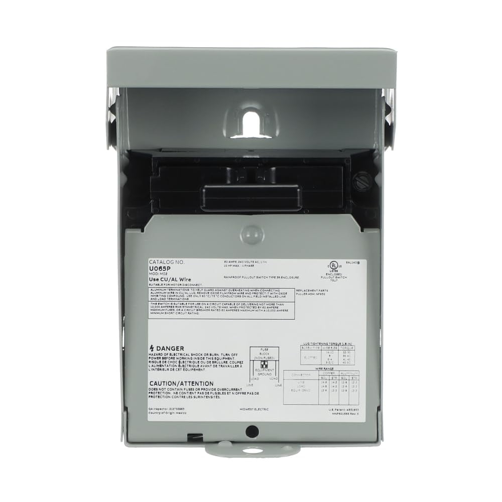 MIDWEST U065P • Weatherproof Non-Fusible AC Disconnect Switch ...