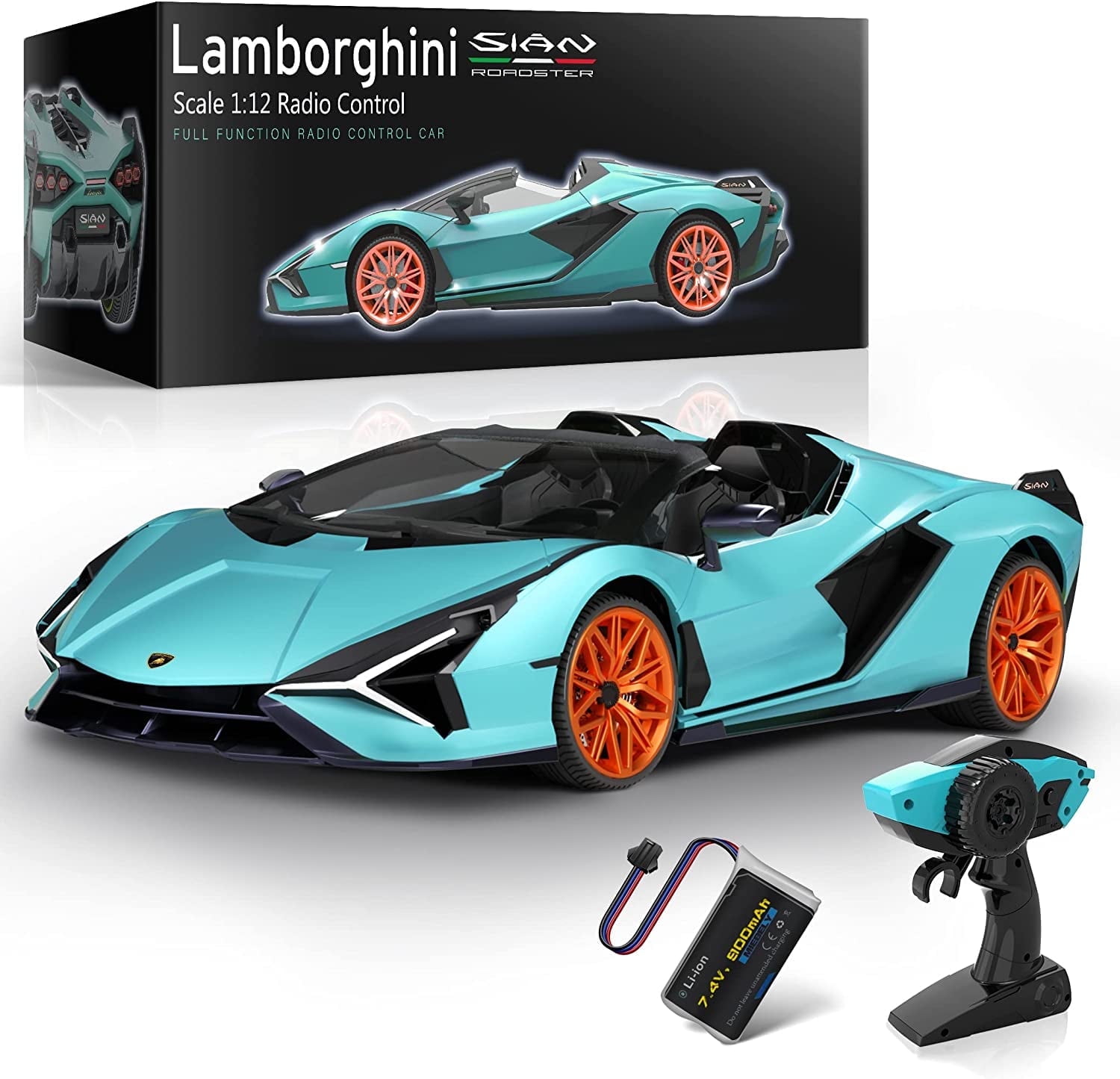 Miebely 1:12 Scale Lamborghini Remote Control Car, 7.4V 900mAh, 12Km/h ...
