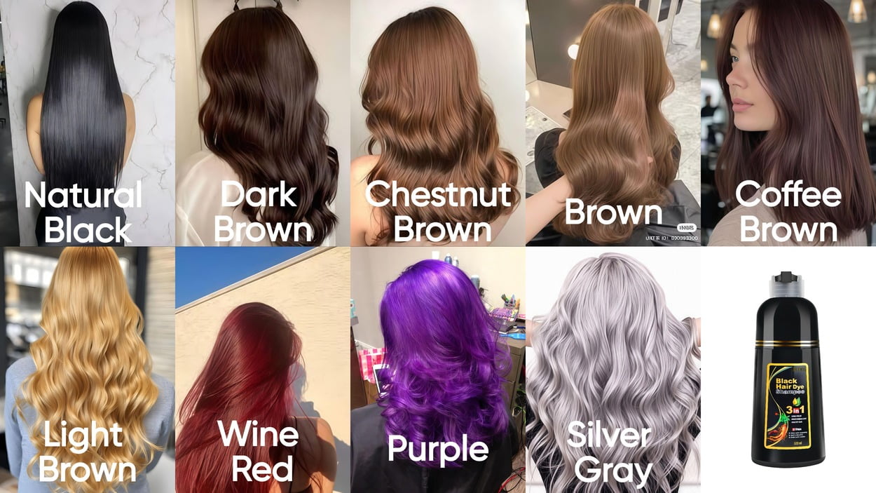 MIEL® Dark Brown Instant Hair Dye Shampoo Easy Hair Color Shampoo Hair ...