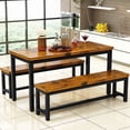 MIERES 2-Person Dining Table and Chair Set, Storage Table with High ...