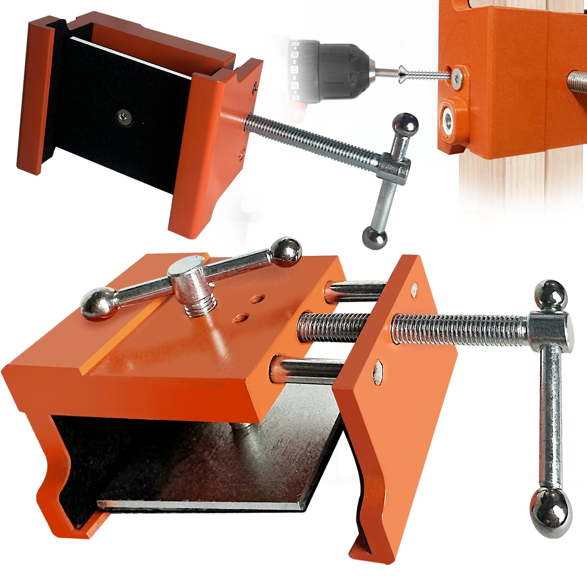 MIEUXLLEY Face Frame Cabinet Clamps, 2 Pack, Orange, Woodworking ...