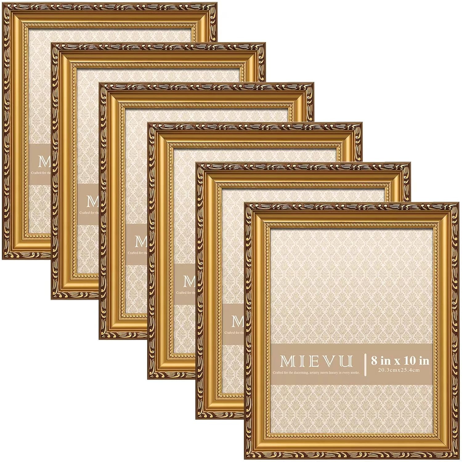 MIEVU 8×10 Picture Frame Gold Bulk- 6PCS Vintage Picture Frames for ...