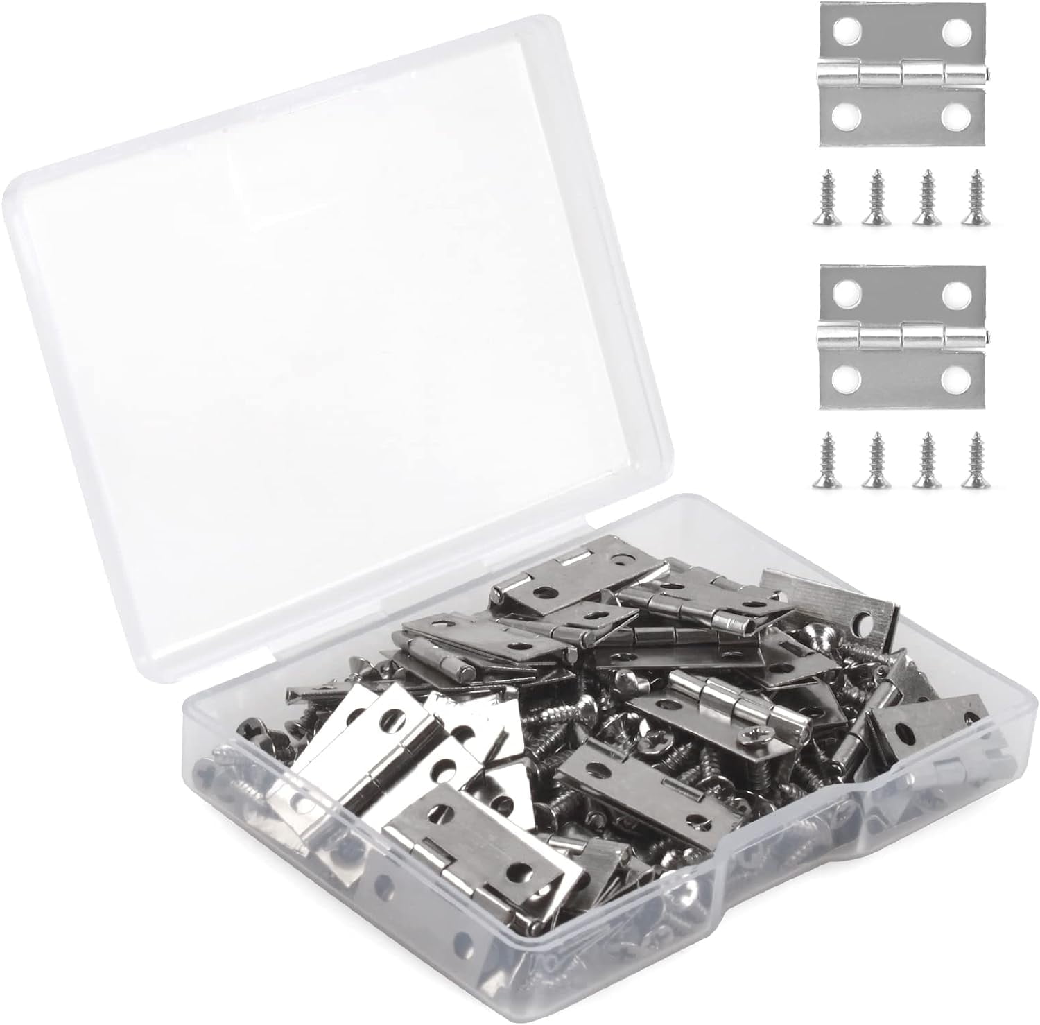 BangShou 0.7" Small Hinges for Wooden Jewelry Box, Iron Flat Hinges for ...