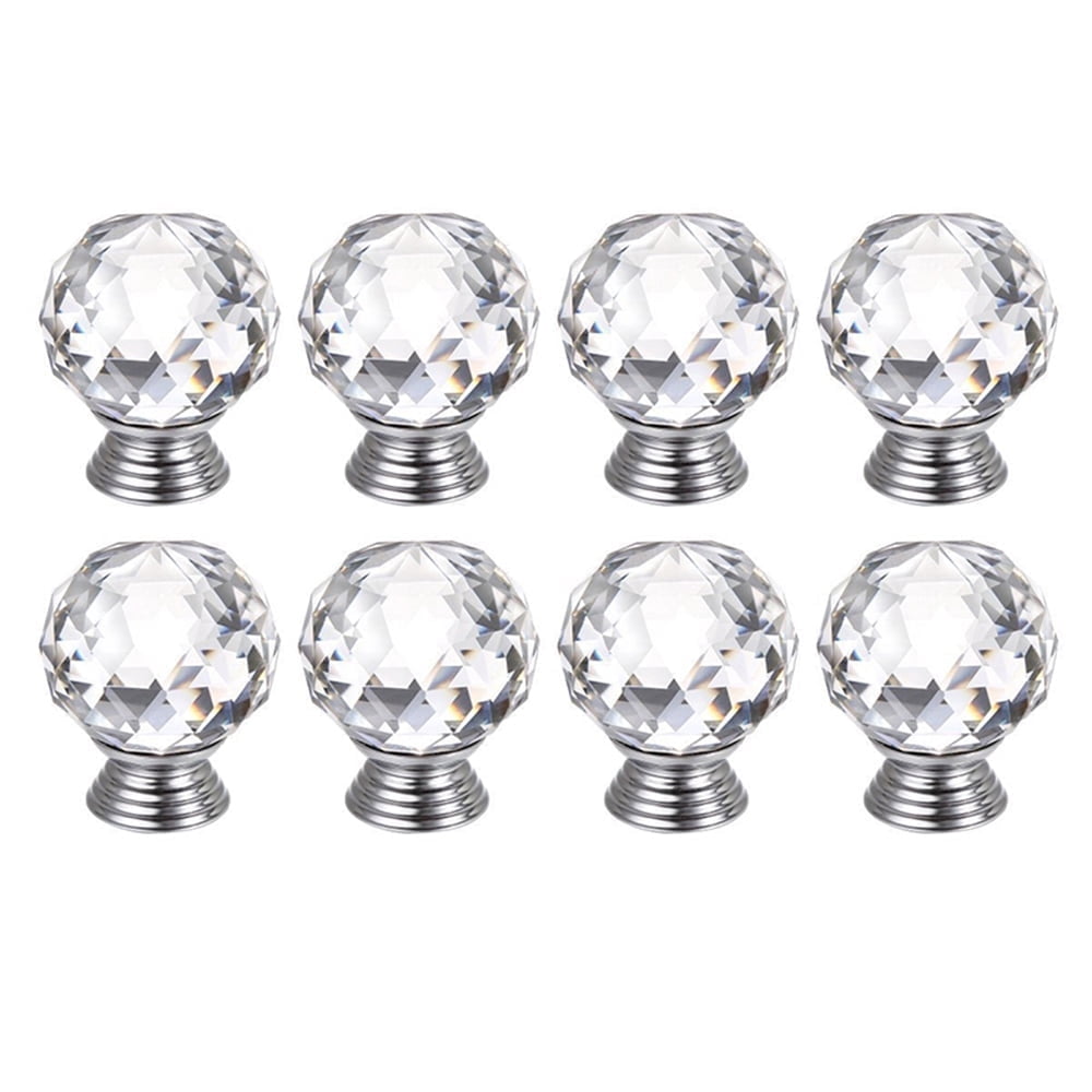 MIFAN 8x30mm Crystal Ball Glass Diamond Door Knobs with Screws, Premium ...